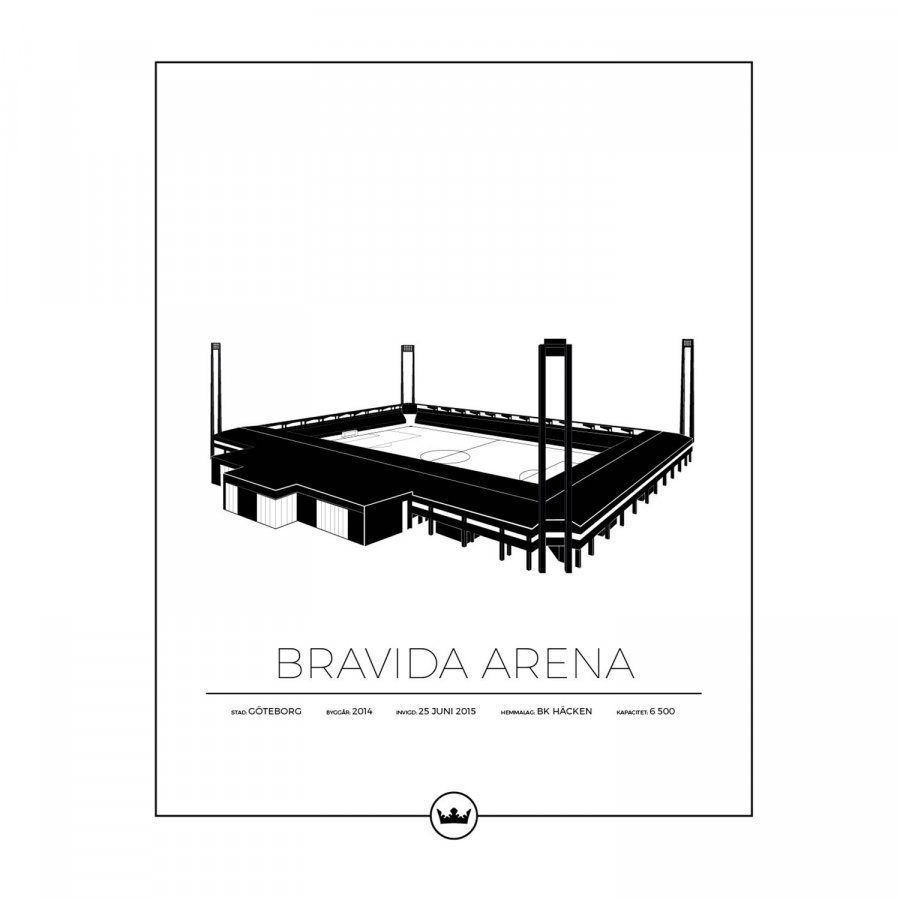 Sverigemotiv Bravida Arena Göteborg Poster Juliste 40x50 Cm ...